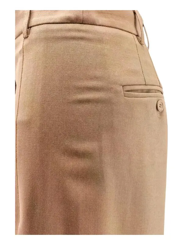 SEMICOUTURE Laila Side-slit Wide-leg Trousers - Neutrals