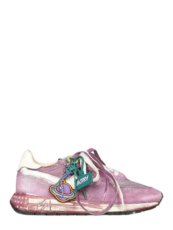 AUTRY Distressed Finish Lace-up Sneakers - Pink
