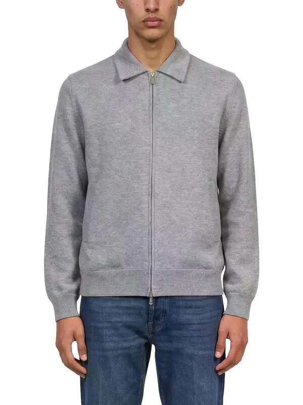 LARDINI Zip-up Shirt-collar Jacket - Grey