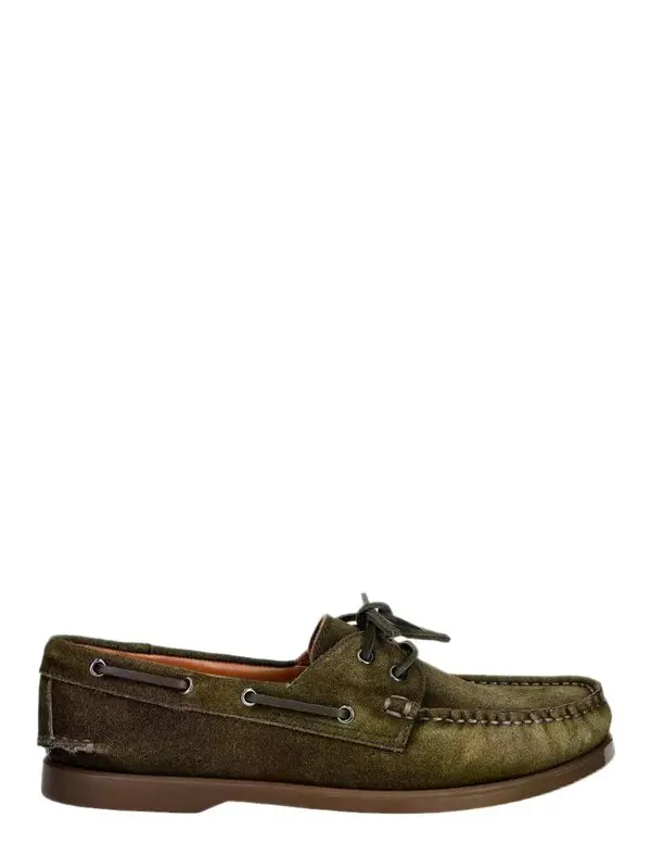 VAGABOND SHOEMAKERS Loui Lace-up Suede Boat Shoes - Green