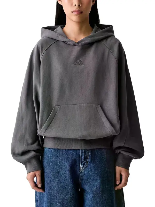 Adidas French Terry Hoodie With Small Logo - Grey