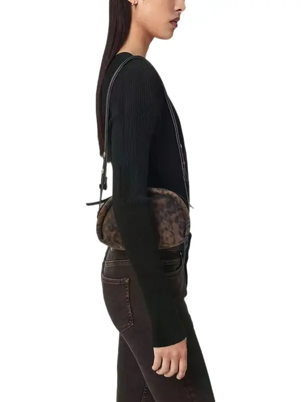ALLSAINTS Rosalie Leopard Leather Crossbody Bag - Brown