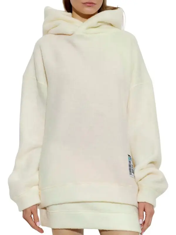 Dsquared2 Logo Patch Wool Hoodie - Neutrals