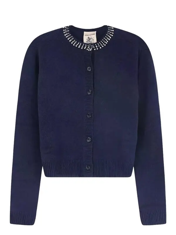 SEMICOUTURE Embellished Button-front Cardigan - Blue