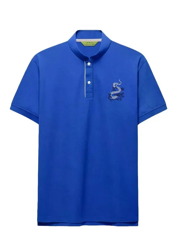 Shanghai Tang Tang Dragon Cotton Polo Shirt - Blue