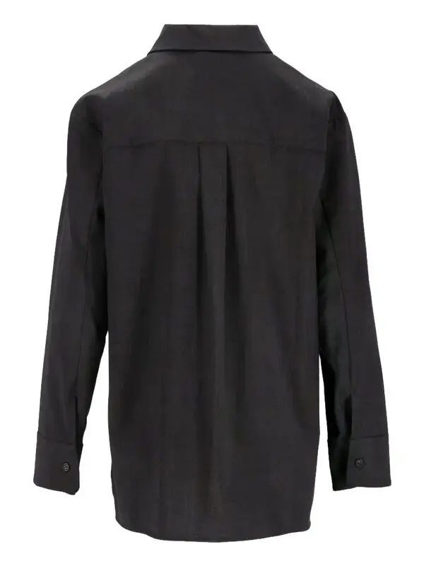 Max Mara Virgin Wool Button-down Shirt - Grey