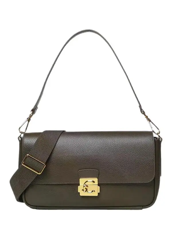 COCCINELLE Logo-clasp Leather Shoulder Bag - Green