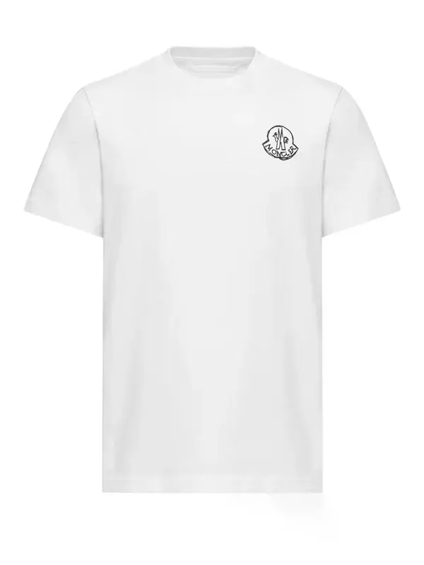 Moncler Cotton Jersey Logo Patch T-shirt - White
