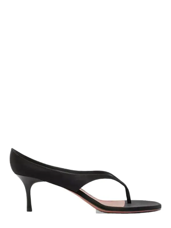 Amina Muaddi Alexandra Thong Slippers - Black