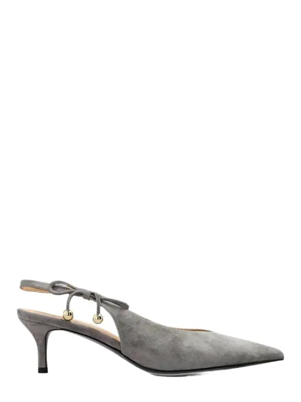 Furla Poppy Bow-detail Slingback Pumps - Grey
