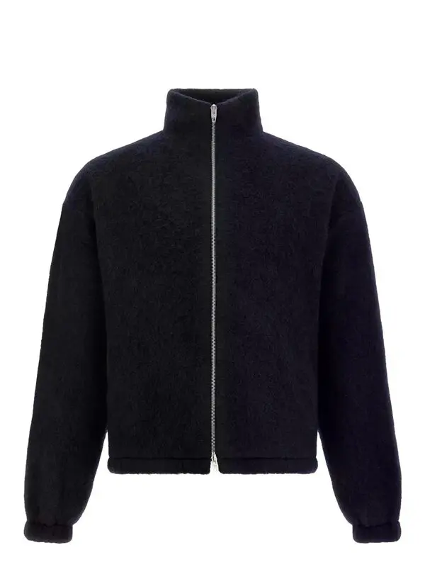 JIL SANDER Textured Knit Zip-up Cardigan - Blue