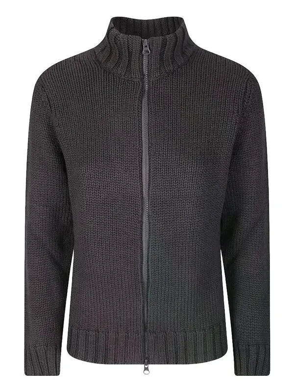 Labo.art Ribbed Knit Zip-up Cardigan - Grey