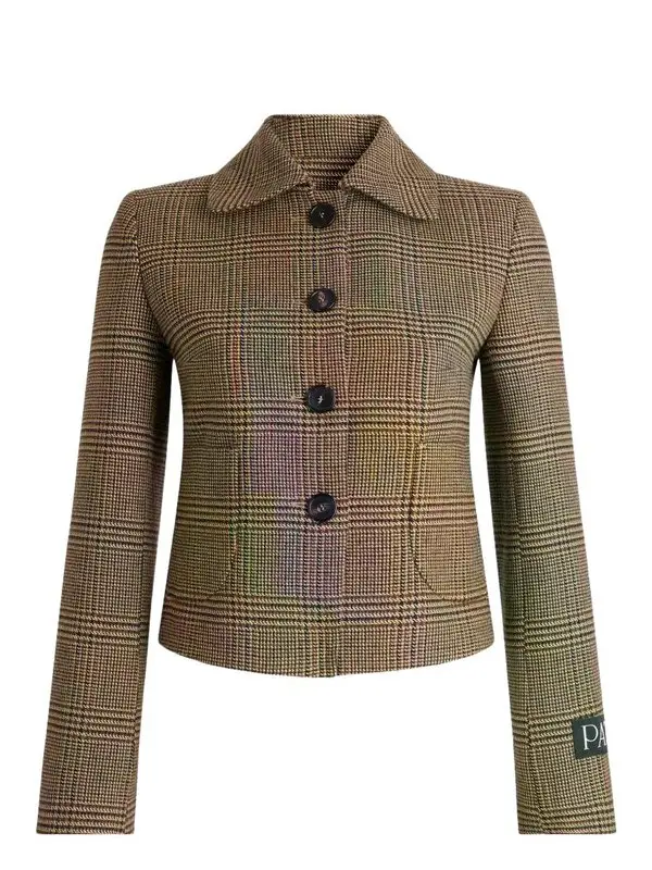 PATOU Prince Of Wales Check Tailored Jacket - Brown