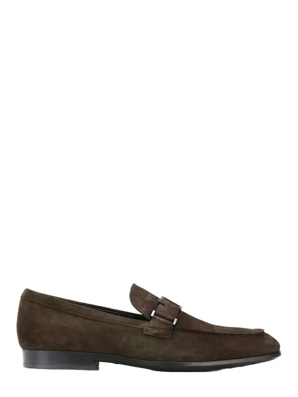 TOD'S T-strap Suede Loafers - Brown