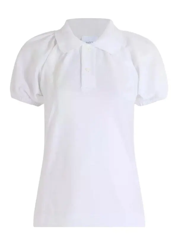PATOU Cotton Volume-sleeve Polo Shirt - White