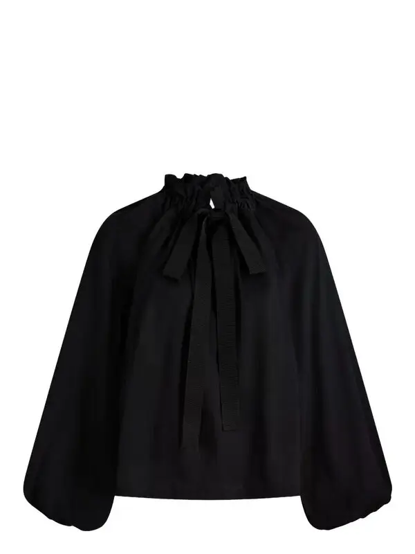 PATOU Ruffled Tie-neck Blouse - Black