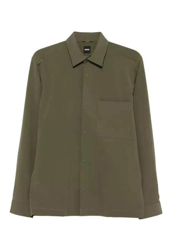 BOSS Chest-pocket Press-stud Shirt - Green