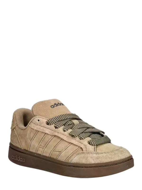 Adidas Ground Court Alpha Suede Panelled Sneakers - Neutrals