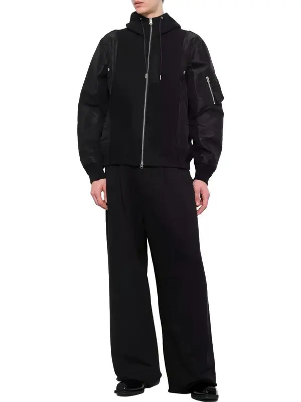 Sacai Panelled Sponge Sweat Hoodie - Black