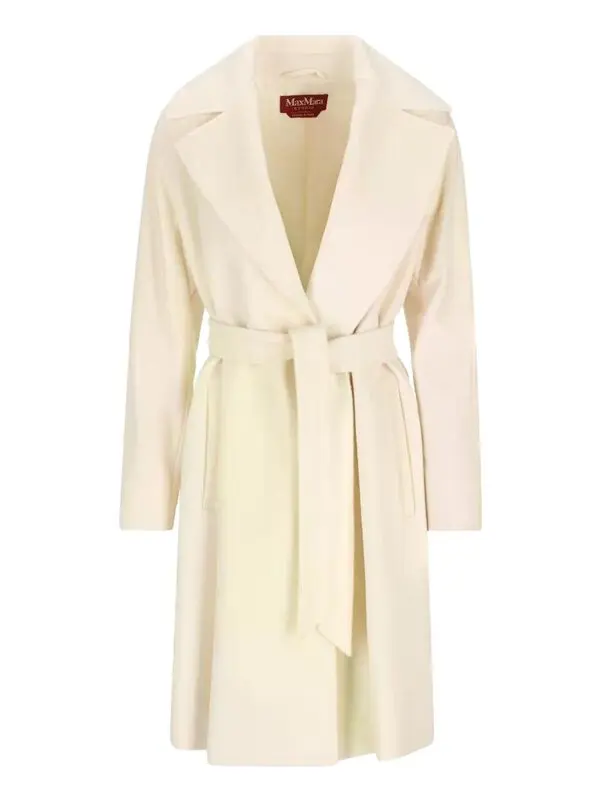 Max Mara Belted Coat - White