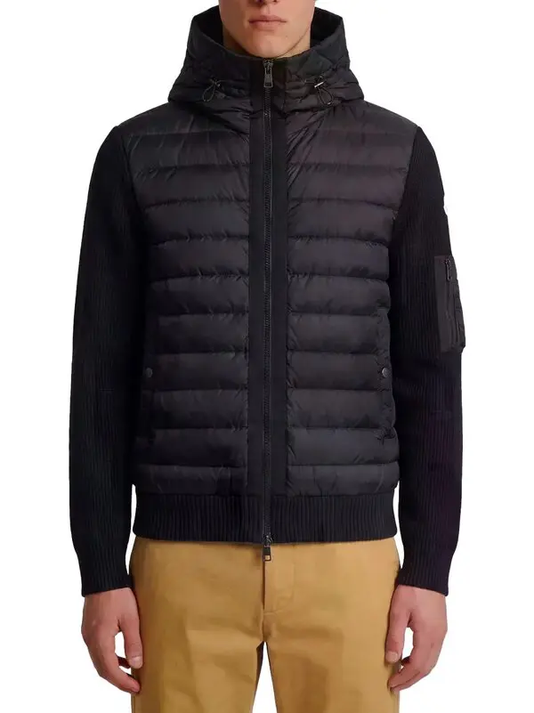 Moncler Padded Zip-up Cardigan With Down-filled Front - Black