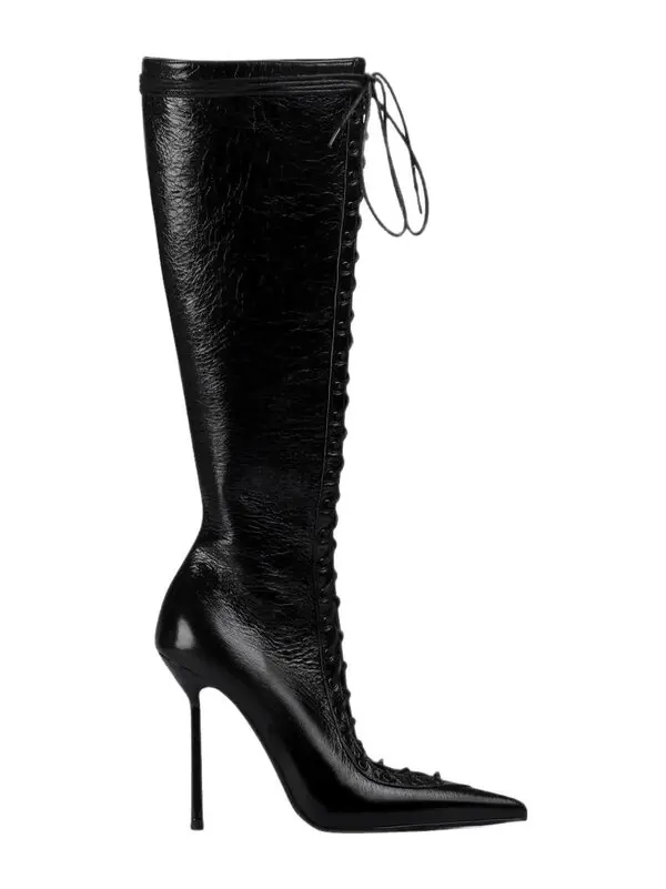 LE SILLA Lace-up Stiletto Boots - Black