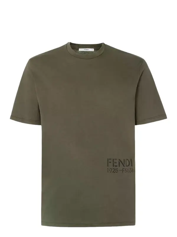 Fendi Logo-print Cotton T-shirt - Green