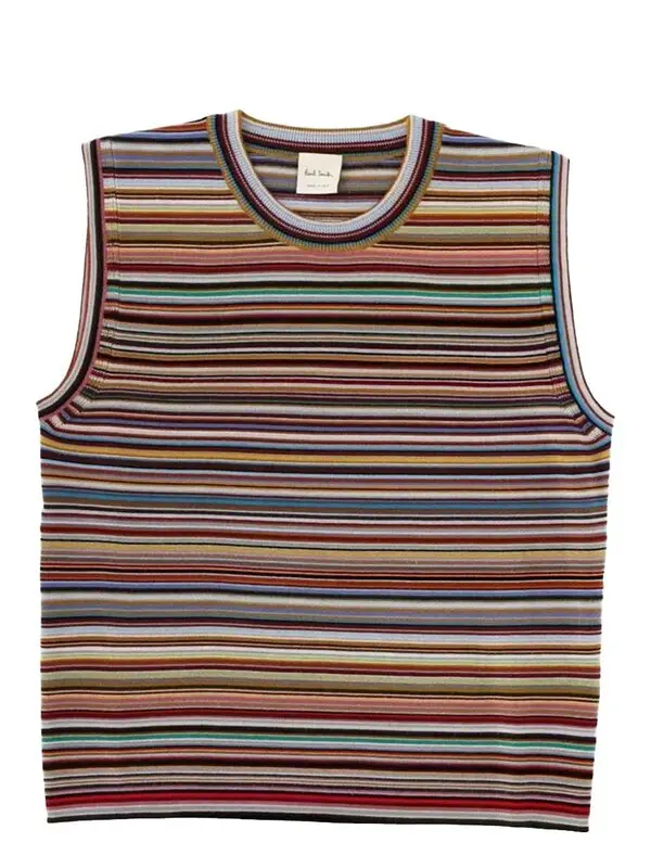 Paul Smith Striped Merino-wool Sweater - Brown