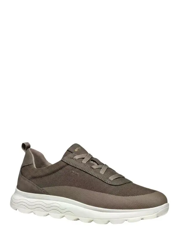 Geox Spherica Paneled Lace-up Sneakers - Brown