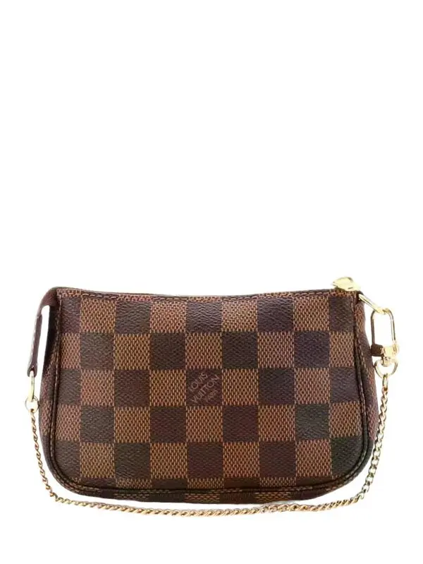 LOUIS VUITTON Pochette Accessoires Damier Mini Clutch Bag - Brown
