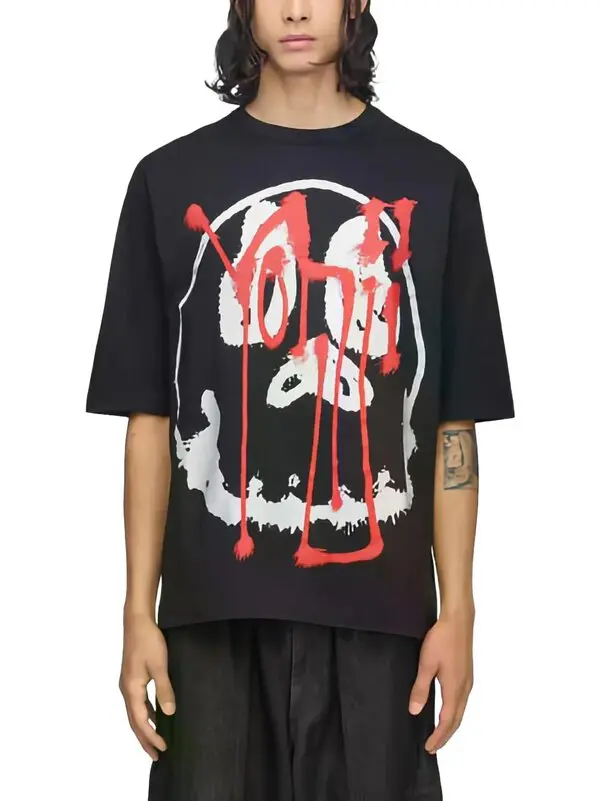 Y3 Skull Graphic T-shirt In /red - Black