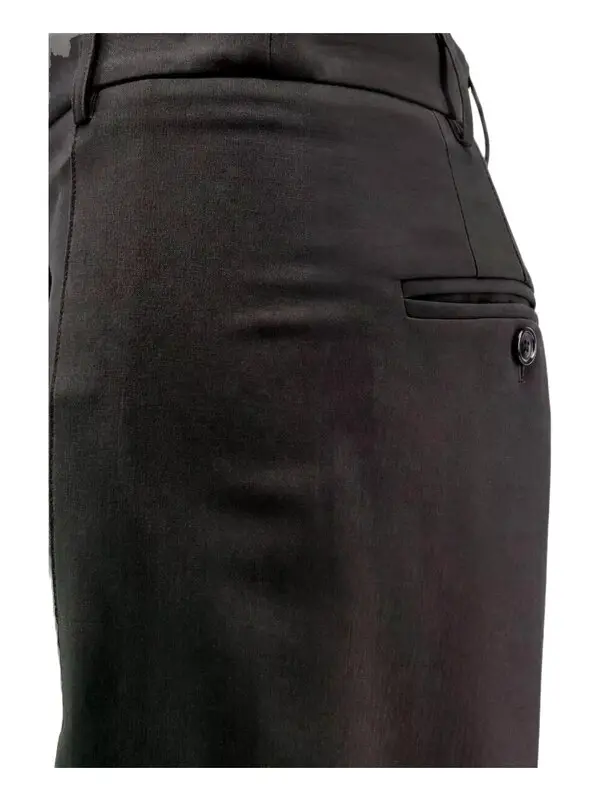 SEMICOUTURE Laila Wide Leg Trousers With Side Slits - Black