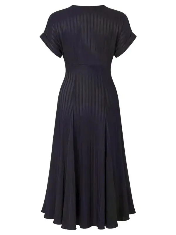 NISSA Satin Viscose Midi Dress - Blue