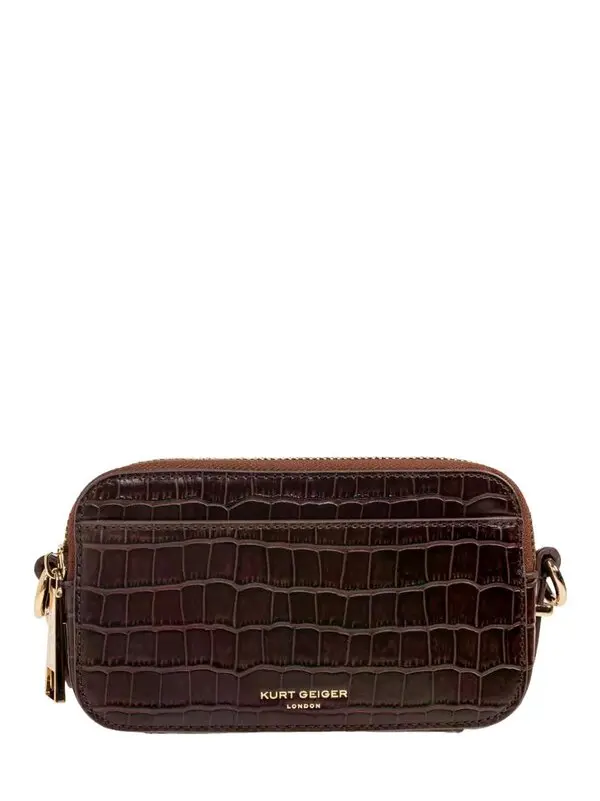 Kurt Geiger Kensington Croc-effect Leather Crossbody Bag - Brown