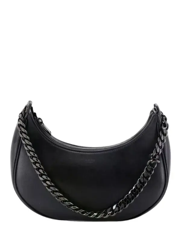 Celine Ava Chain Leather Medium Hobo Bag - Black