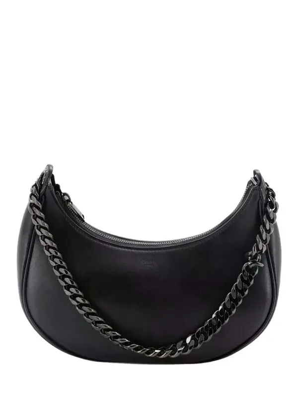 Celine Ava Chain Leather Medium Hobo Bag - Black