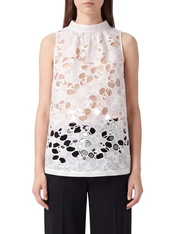 Carven Openwork Halter Neck Top - White