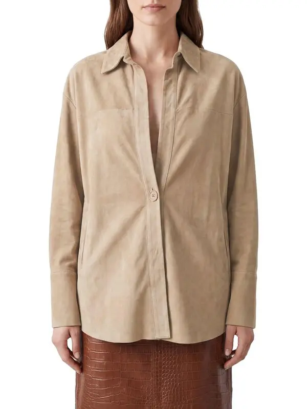 SALVATORE SANTORO Suede Shirt - Earth