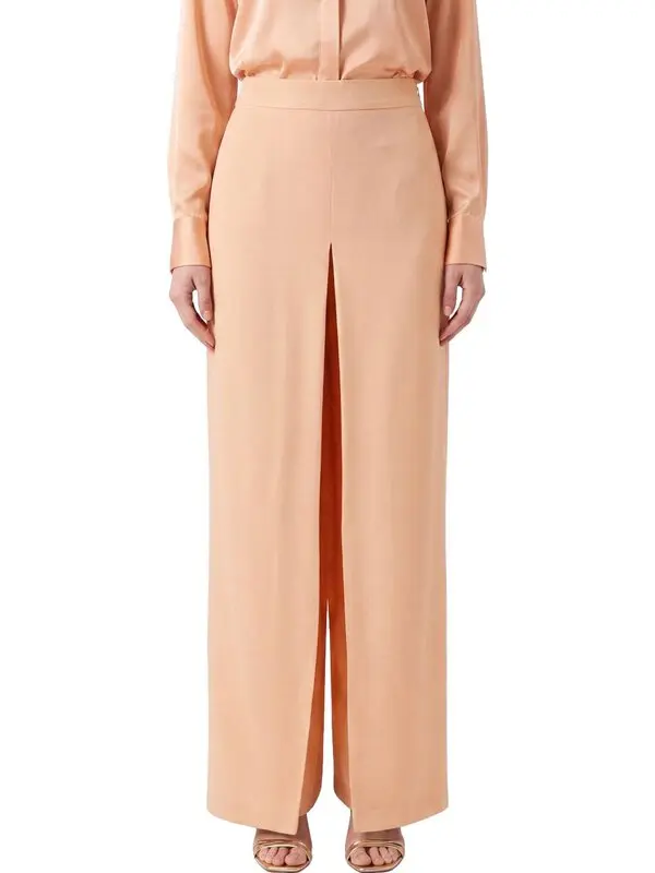 DI STAVNITSER Tailored Wide-leg Pants With Slit Detail - Pink