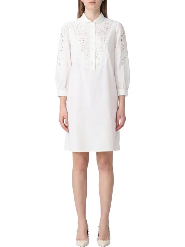 Valentino Garavani Embroidered Shirt Dress - White