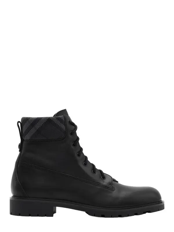 Burberry Durham Leather Lace-up Boots - Black