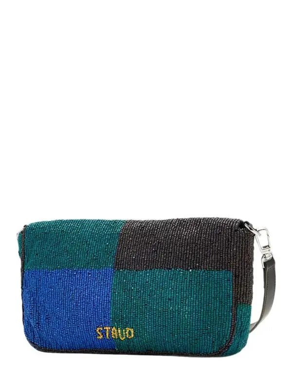 Staud Bead-embellished Shell-motif Shoulder Bag - Black