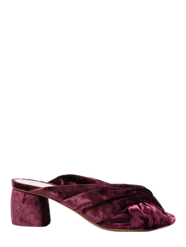 FORTE_FORTE Velvet Heeled Sandals - Red