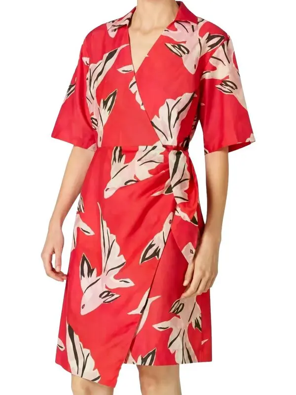Paul Smith Graphic Print Wrap Mini Dress - Red