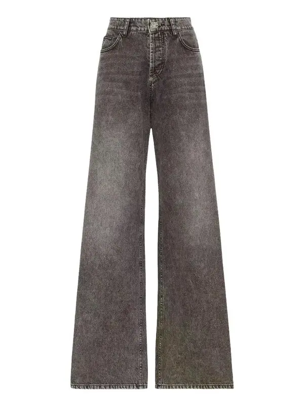 Philipp Plein Faded Wide-leg Jeans - Grey