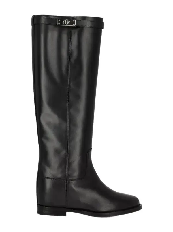 VIA ROMA 15 Leather Knee-high Boots - Black