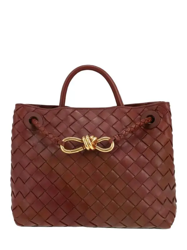 Bottega Veneta Andiamo Intrecciato Handbag - Red