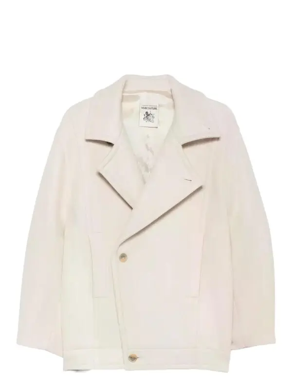 SEMICOUTURE Oversized Button-fastening Coat - Neutrals