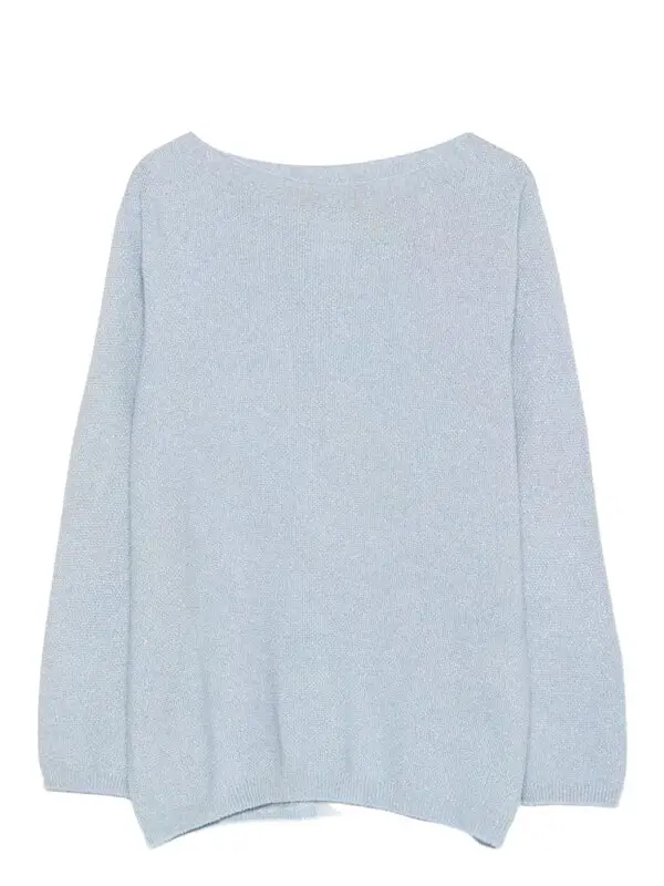 Fabiana Filippi Metallic Thread Three-quarter Sleeve Sweater - Blue