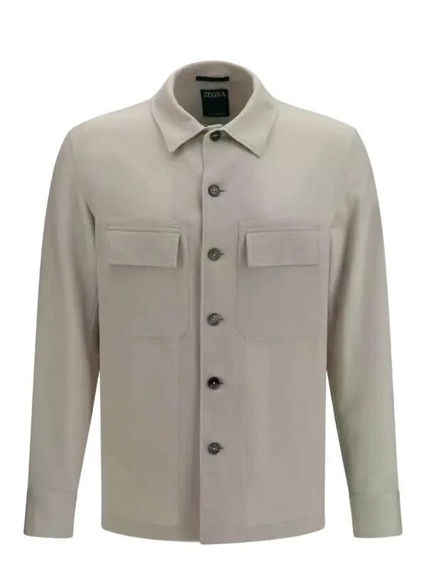 Zegna Button-up Cashmere Overshirt - Neutrals